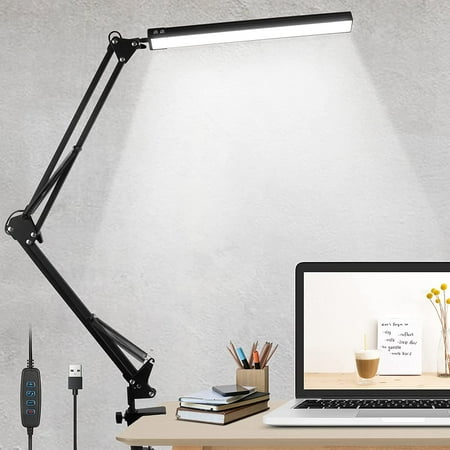 Desk lamp LED, 10W desk lamp clampable architect lamp swivel arm work ...