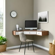 Modway Render Wall Mount Corner Office Desk in Walnut - Walmart.com