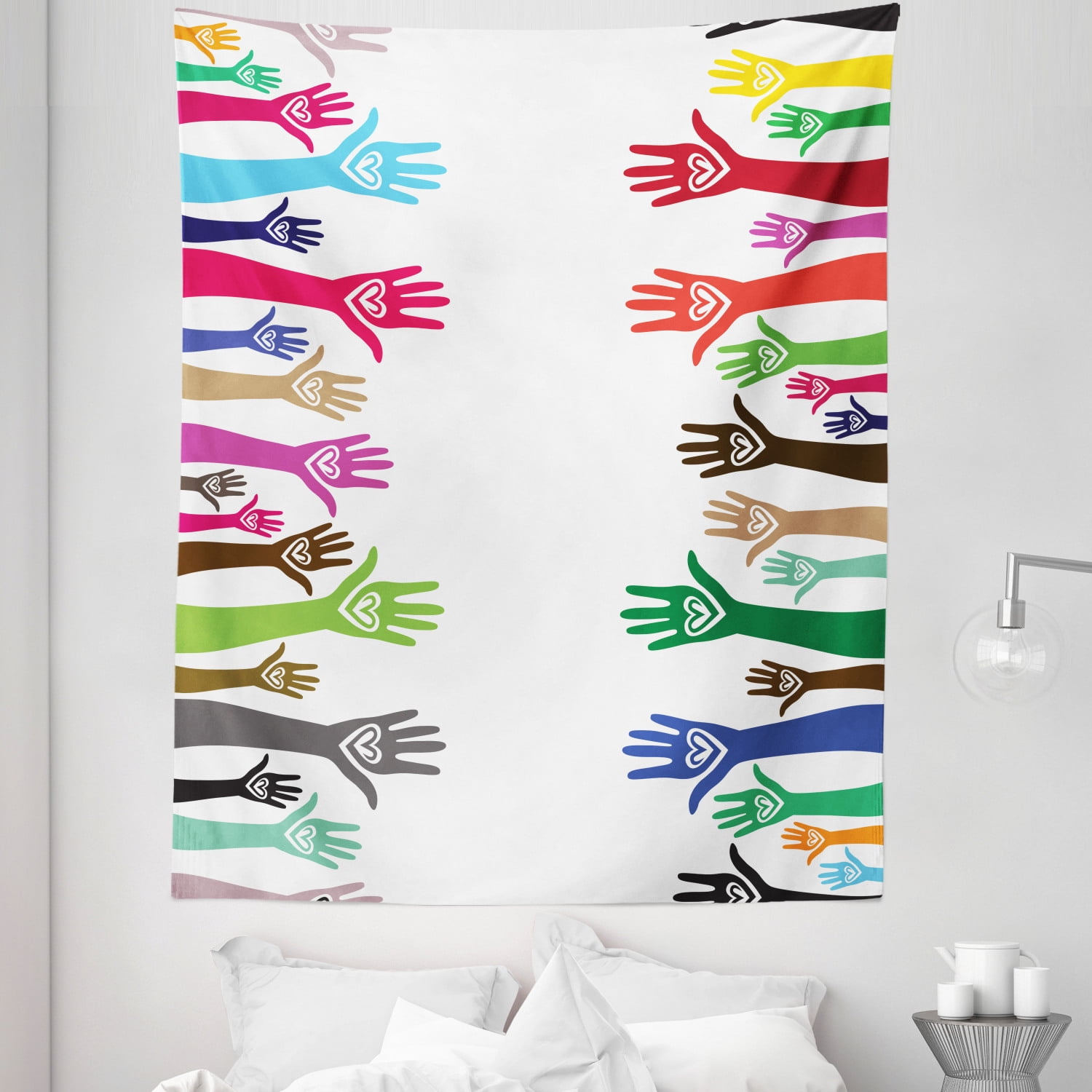 Colorful Tapestry, People Support Hand Heart United Illustration ...