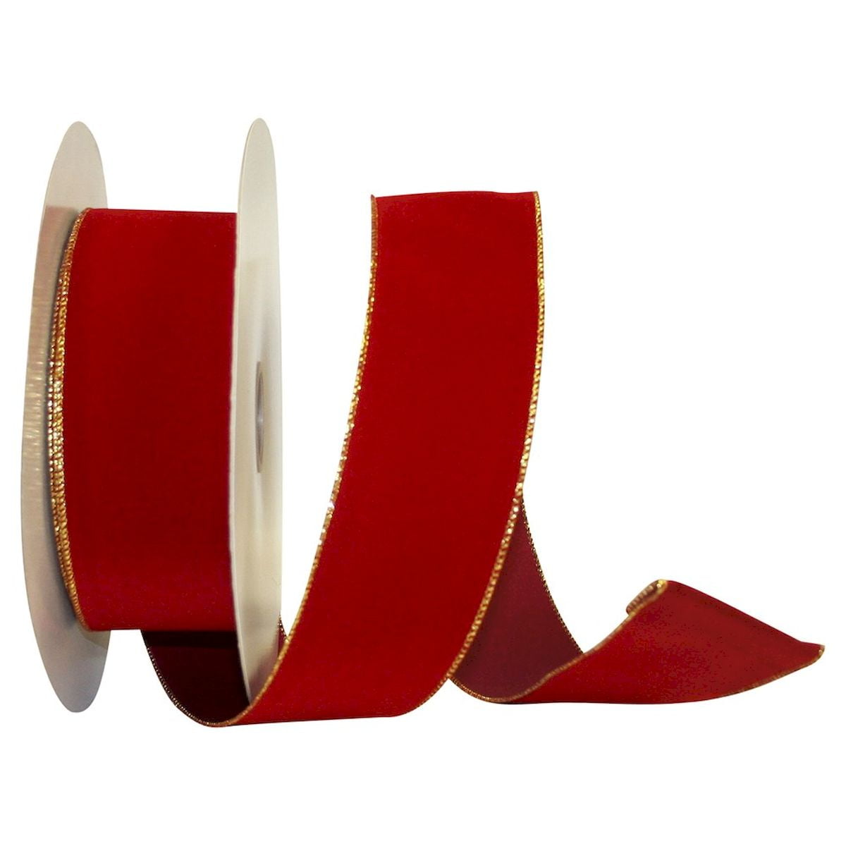 Red And Gold Velvet Wired Ribbon - Walmart.com