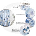 Blue Purple Floral Bathroom Shower Curtains with 12 Hooks Polyester ...