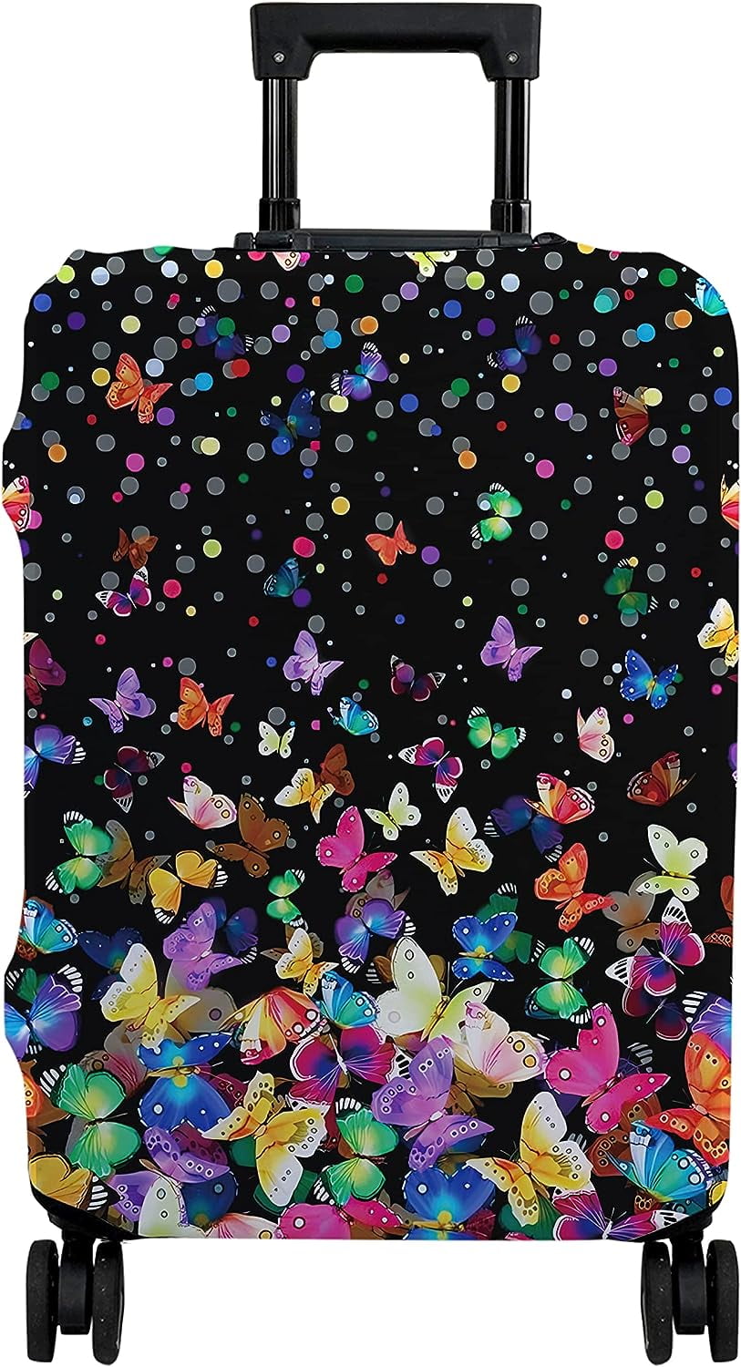 Luggage Cover Approved Travel Suitcase Protector Colorful Butterflies ...