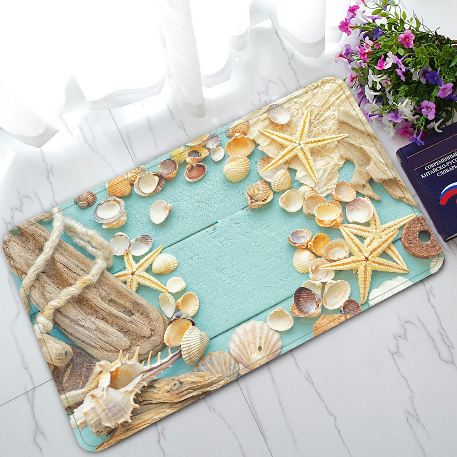 ECZJNT Sea Shells Welcome Doormat Bath Mat Rug Entrance Rug Floor Mats ...
