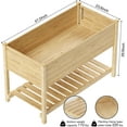 Kullavik Elevated Cedar Wood Raised Garden Bed with Storage Shelf ...