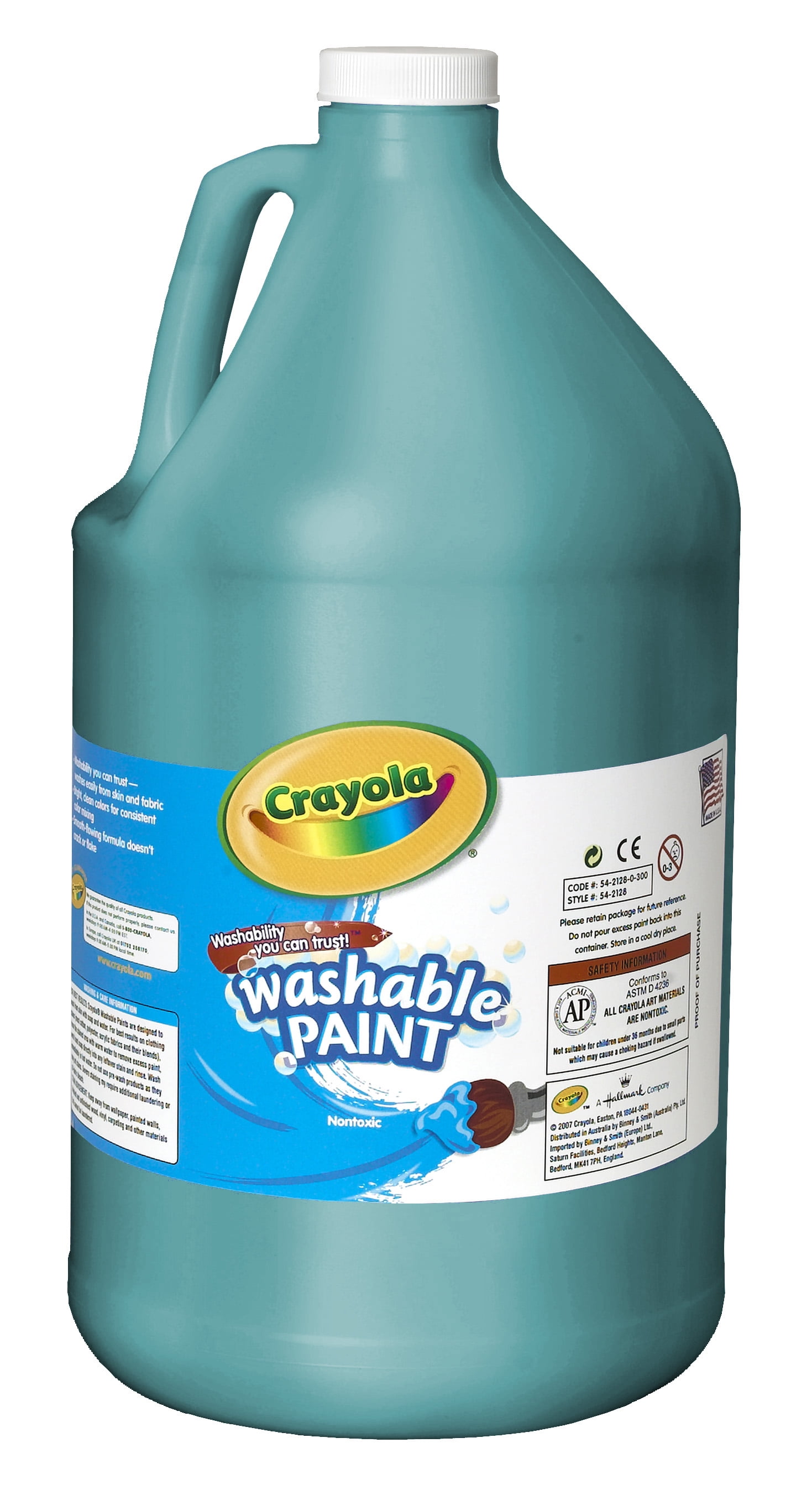 Crayola Turquoise Washable Paint for Kids and Adults, 1 Gallon ...