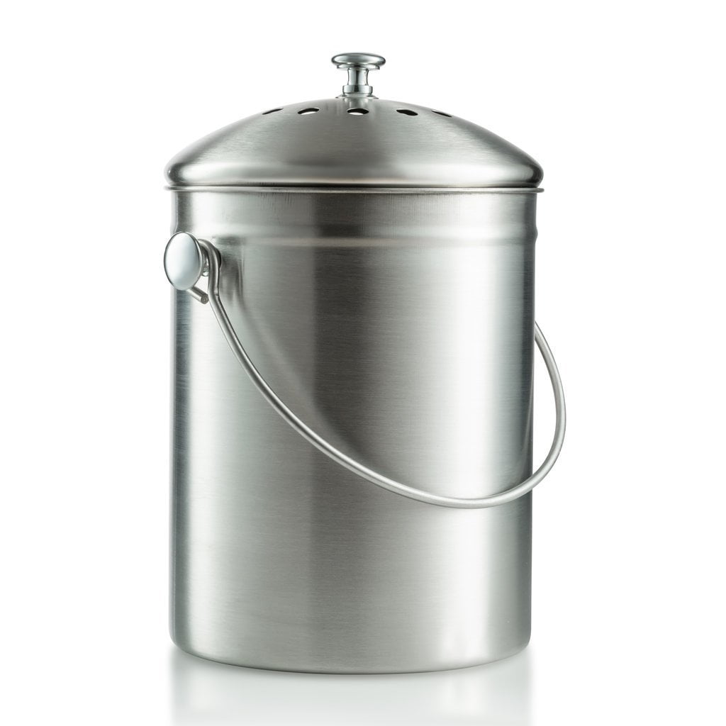 Sagler 1 Gal. Stainless Steel Compost Bin â Silver - Walmart.com