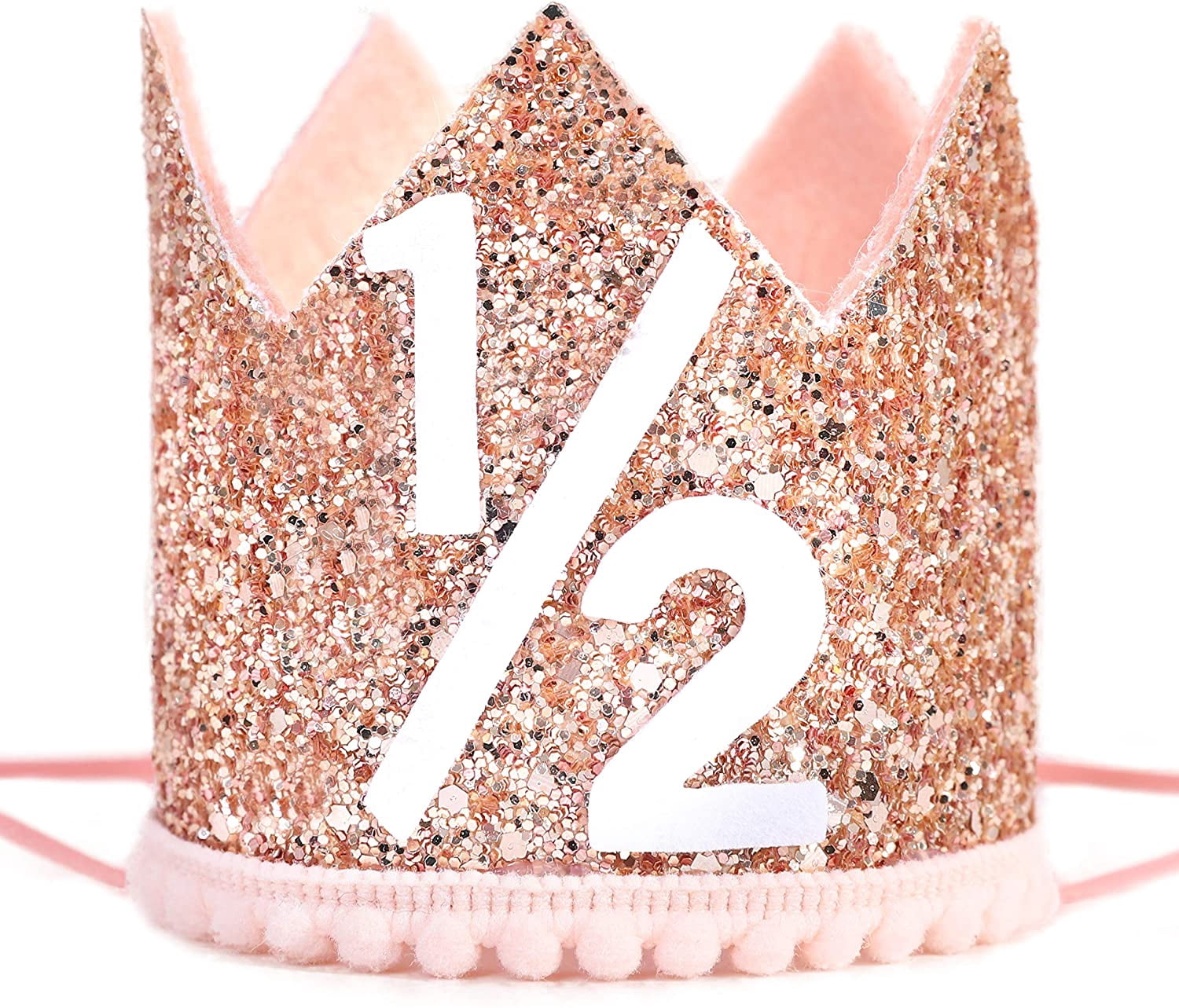 Pink Half Birthday Party Crown - 1/2 Rose Gold Birthday Party Hat ...