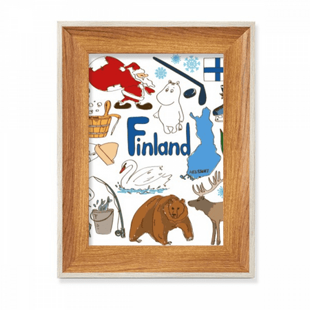 Finland Landscap Animals National Flag Desktop Wooden Photo Frame ...