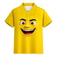 Boys Funny Print Polo Shirts Short Sleeve Collar Button Yellow Summer ...