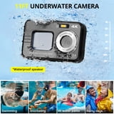 Waterproof Camera w/ 64G Card Dual Screens, 4K 48MP 11FT Underwater ...