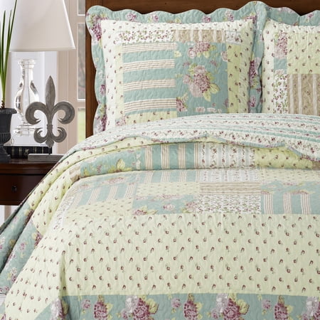 Annabel Oversize Coverlet Wrinkle-Free & Easy Care Set Reversible Quilt ...