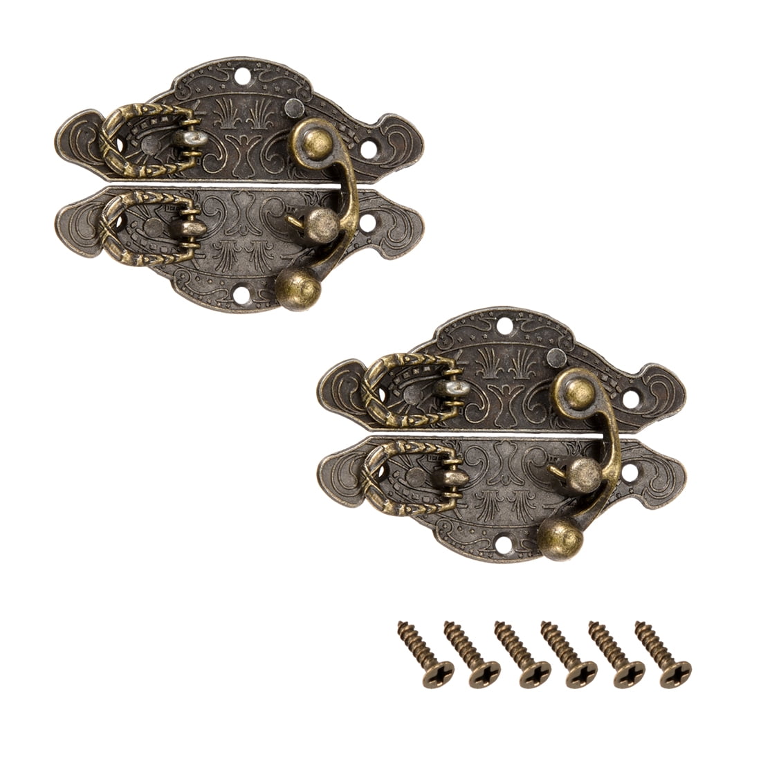 2 Sets Wood Case Chest Box Clasp Closure Hasp Latches Bronze Tone 59 x ...