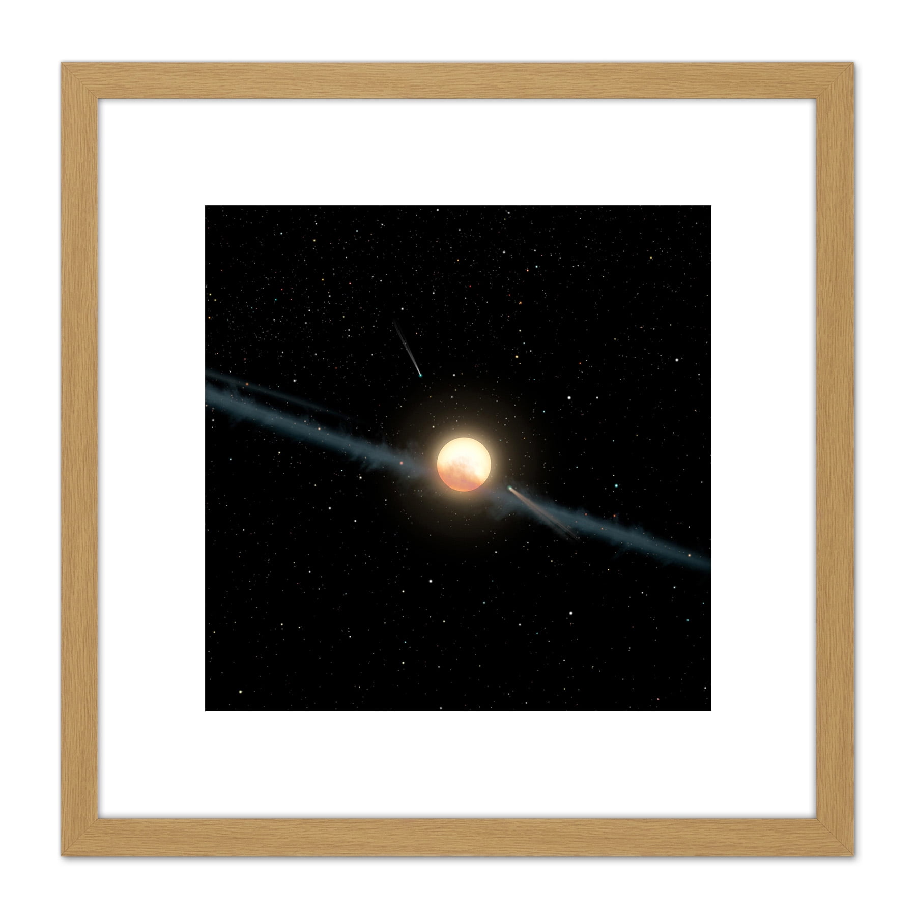 Space NASA Dust Ring Tabby's Star Illustration 8X8 Inch Square Wooden ...