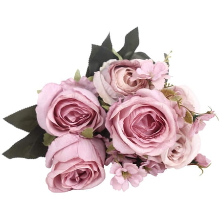Sise Artificial Flowers Rose Bouquets Fake Silk Rose Flower for Bridal ...
