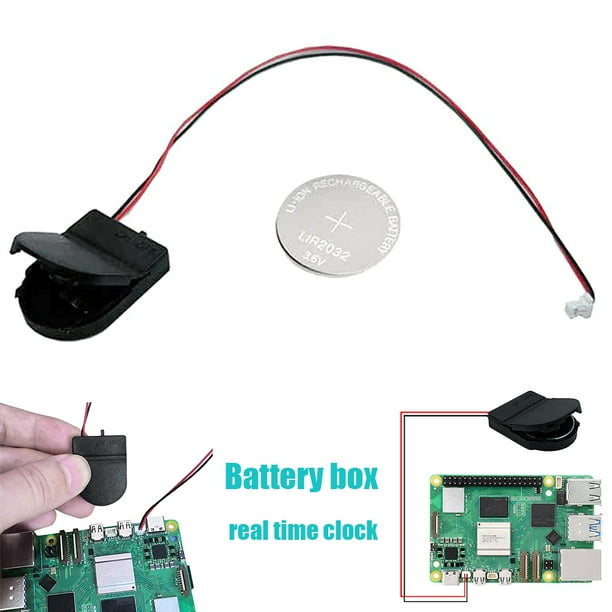 Para Raspberry Pi 5 RTC Caja Batería Soporte Reloj en Tiempo Real (con ...