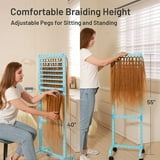 Adjustable 160 Peg Double-Sided Hair Braiding Rack with Stand and ...