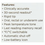 Equate, Oral, Rectal, or Underarm 30-Second Digital Thermometer HSA/FSA ...