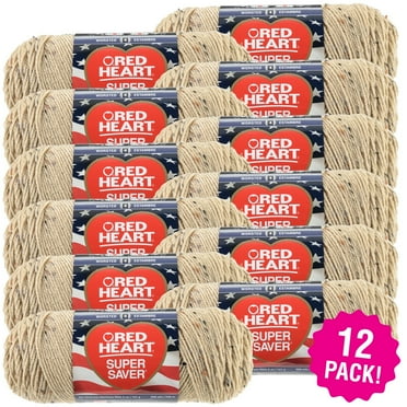 Red Heart Super Saver Yarn, Buff Fleck, Multipack of 6 - Walmart.com
