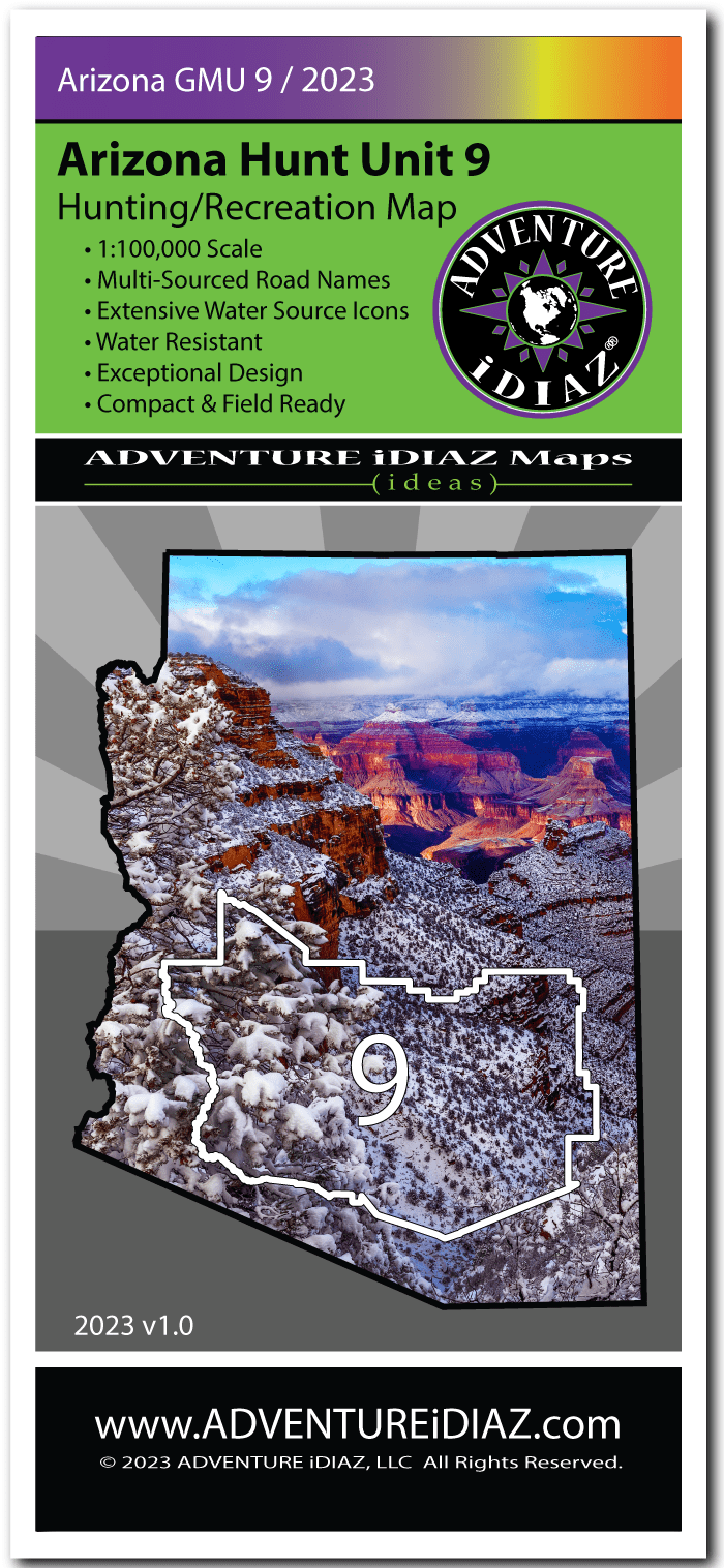 ADVENTURE iDIAZ - Arizona Hunt Unit 9 Map - Hiking, Hunting, Recreation ...