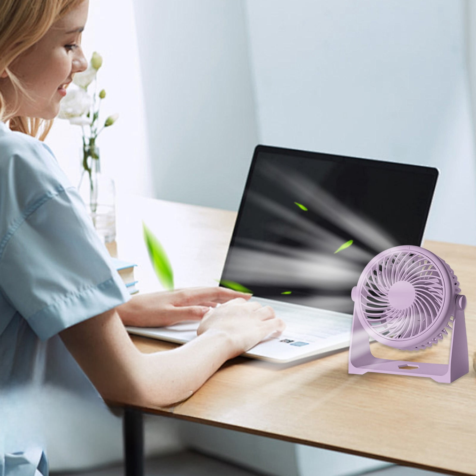 Desk Fan with USB Charging Port, Wall Mounted Circulating Fan, Small ...