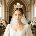 DESIGNICE Gold Crown for Women,Crystal Queen Tiaras Headband Wedding ...