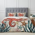 California King Size Duvet Cover 4 Piece Bedding Set Ocean Red Octopus ...