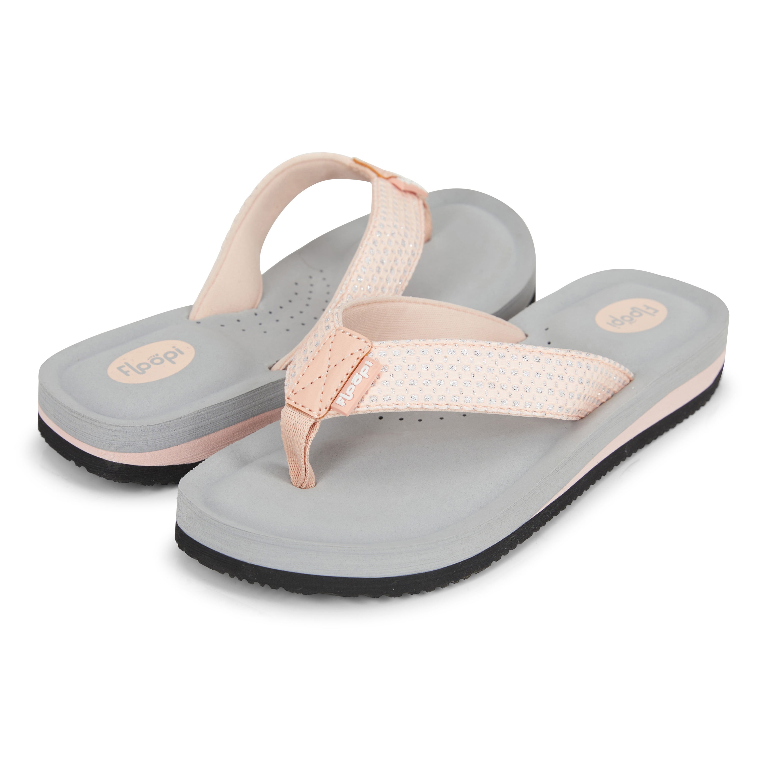 Floopi Women's Sparkly Flip Flops Comfort Beach Sandals W/Arch Support ...