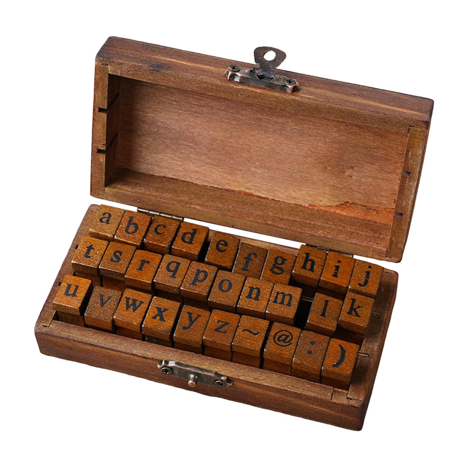 Wooden Rubber Stamps Alphabet Letter Card Seal W/ Journals Planner ...