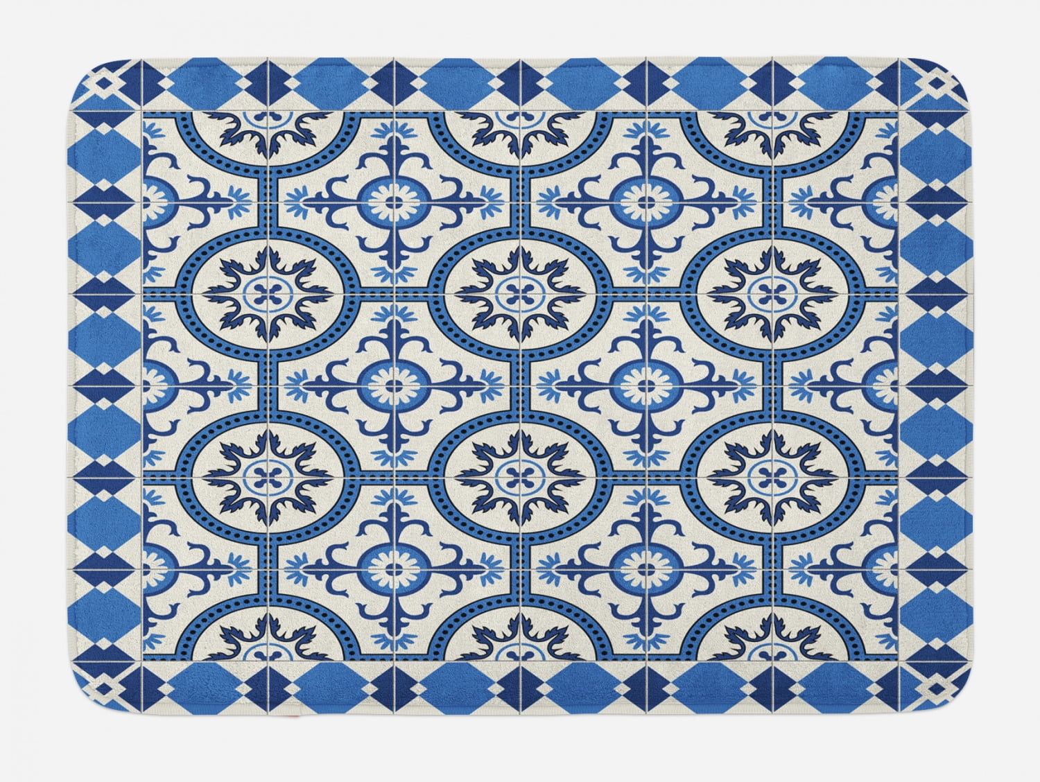 Moroccan Bath Mat, Oriental Turkish Style Inspired Arabesque Mosaic ...