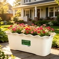 Hoosue Scalloped Edge Plastic Window Box Planters, Rectangular Flower ...