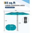 Riedhoff 13ft Double-Sided Patio Umbrella with Crank Lift,UPF 50+,All ...
