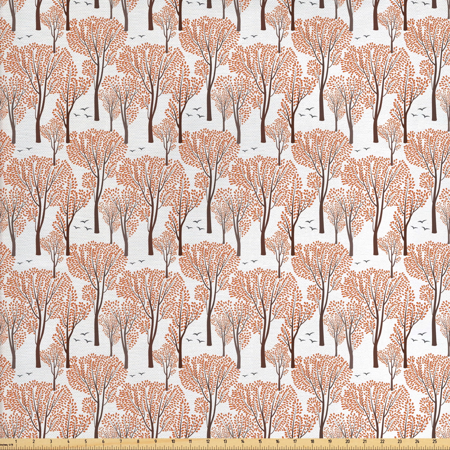 Autumn Fabric by The Yard, Fall Nature Woodland Pattern Trees with ...
