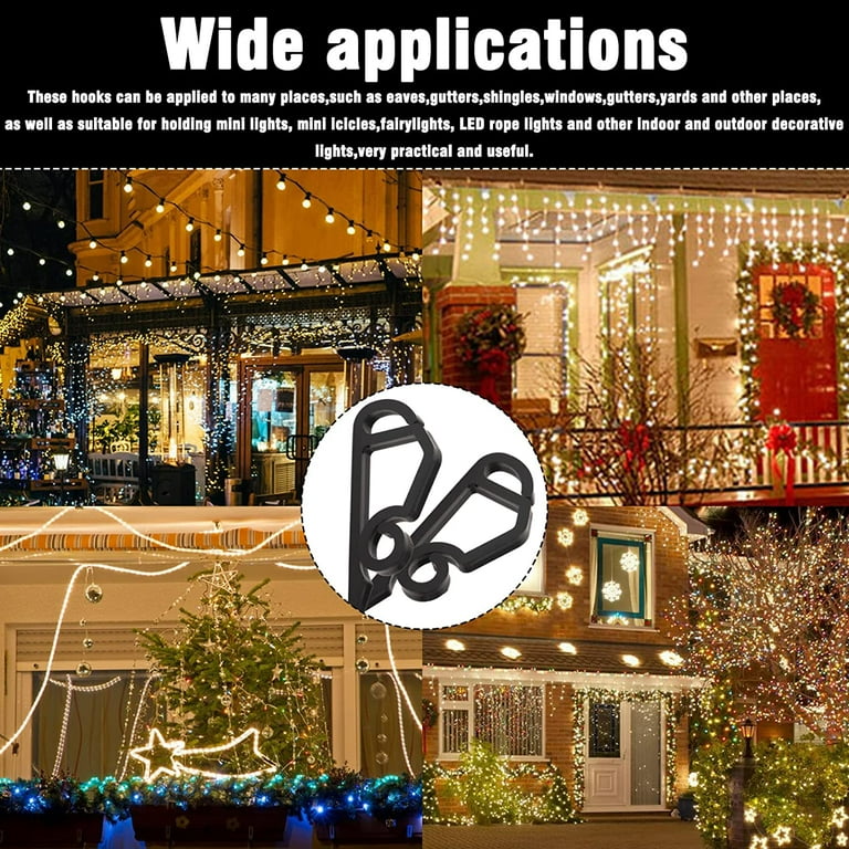 Mini Gutter 50-Pack Christmas Light Clips - C9 Bulb Hangers For Gutters ...
