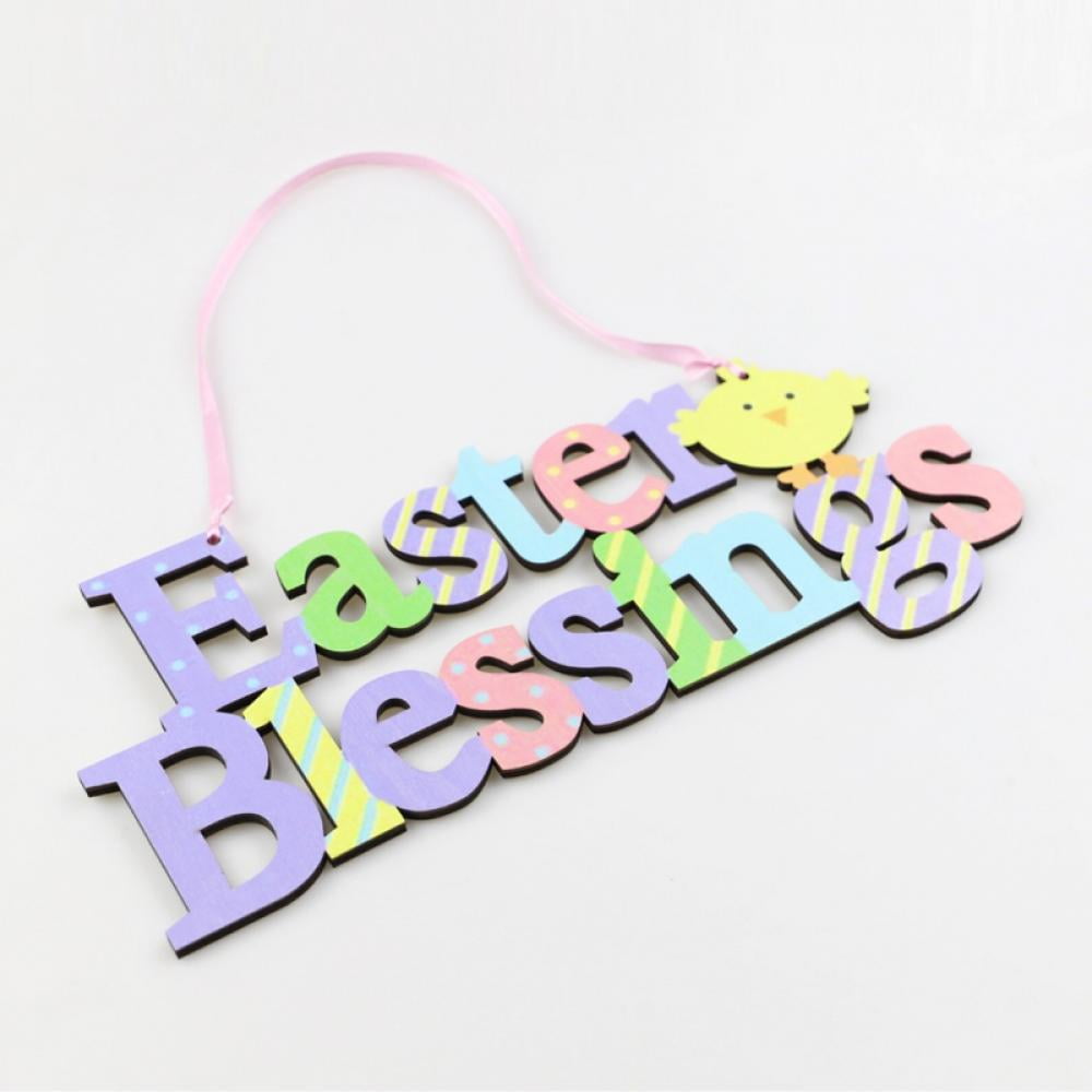 Easter Bunny Blessings Handmade Wooden Easter Sign Easter Welcome Sign ...