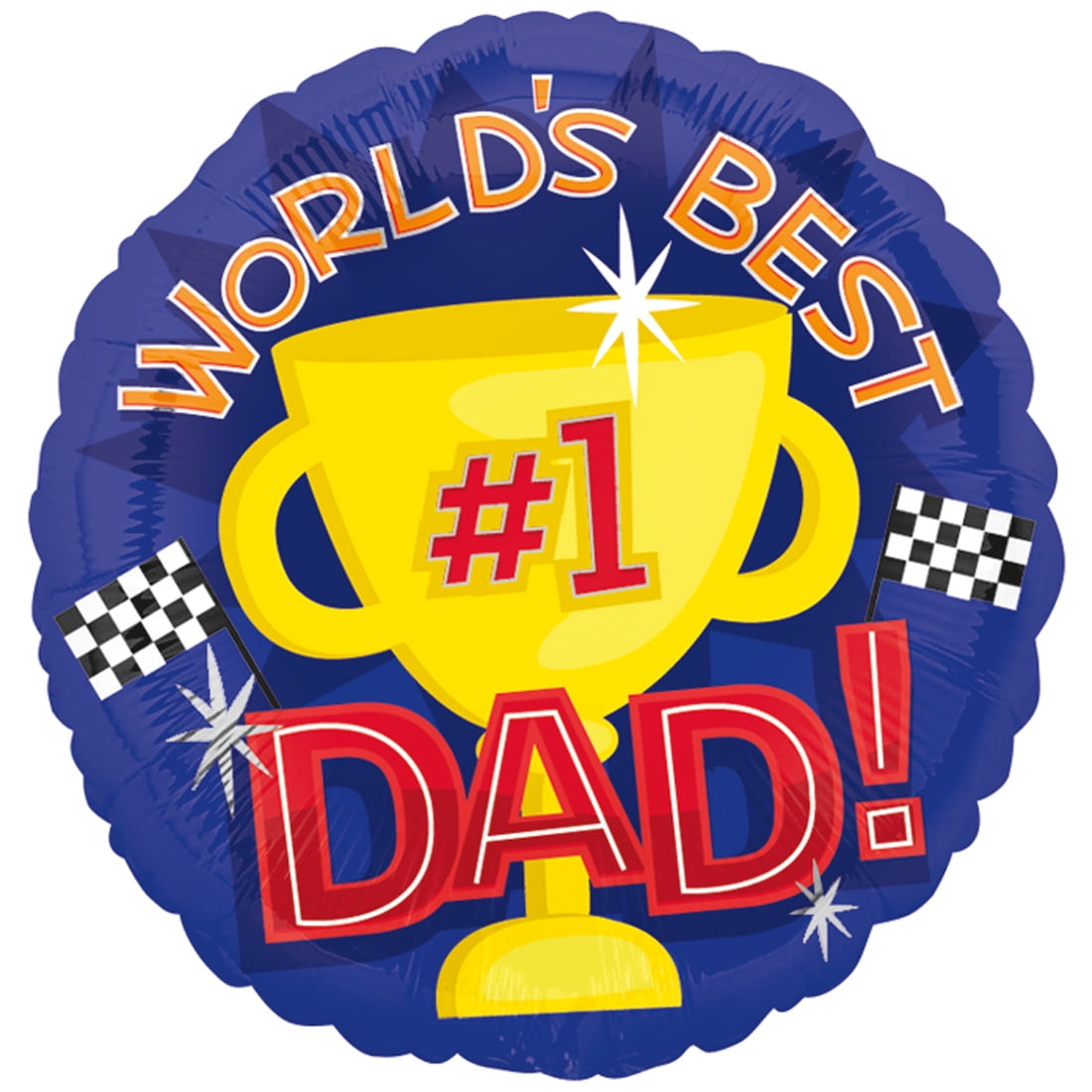 Anagram #1 World's Best Dad Trophy Father's Day 18" Foil Balloon, Blue ...