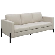 Coaster Leather Sofa Black Finish 506551 - Walmart.com