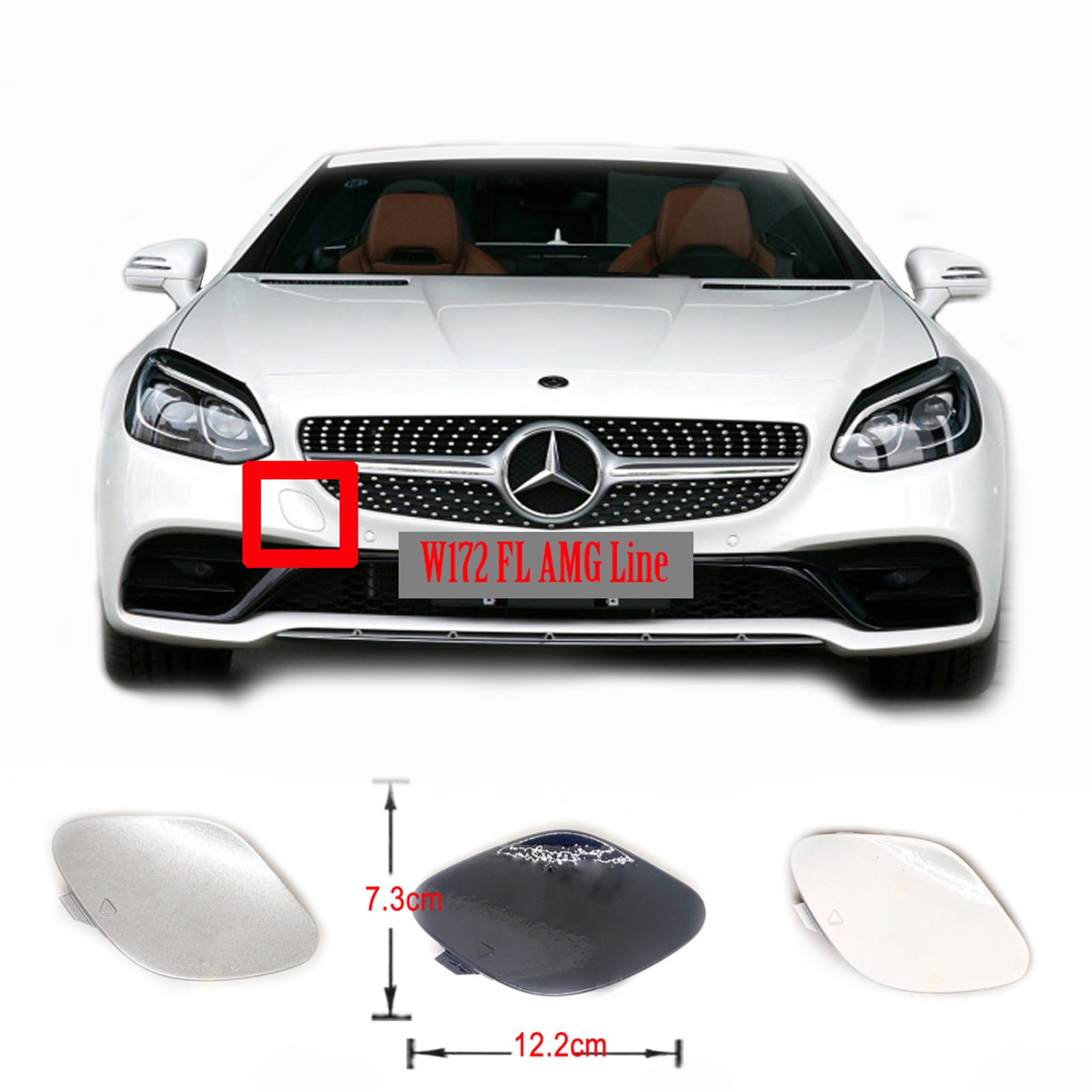 Trimla Front Tow Cover for 16-18 Mercedes-Benz SLC SLK Roadster W172 ...
