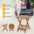 Ktaxon 18" Acacia Wood Round Folding Side Table, Portable Wooden ...