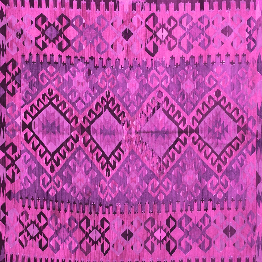 Ahgly Company Indoor Square Southwestern Pink Country Area Rugs, 8 ...