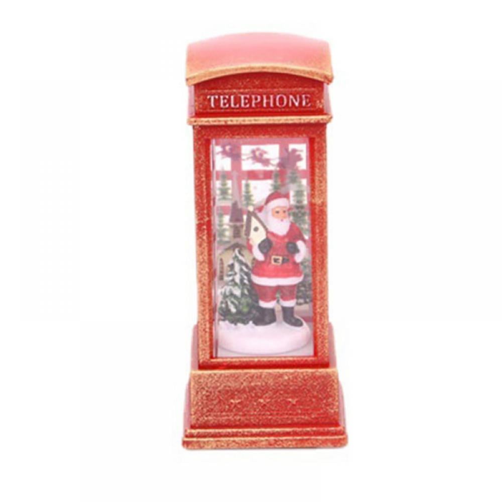Luminous Oil Lamp, Retro Design Snowball Lantern Phone Booth Christmas ...