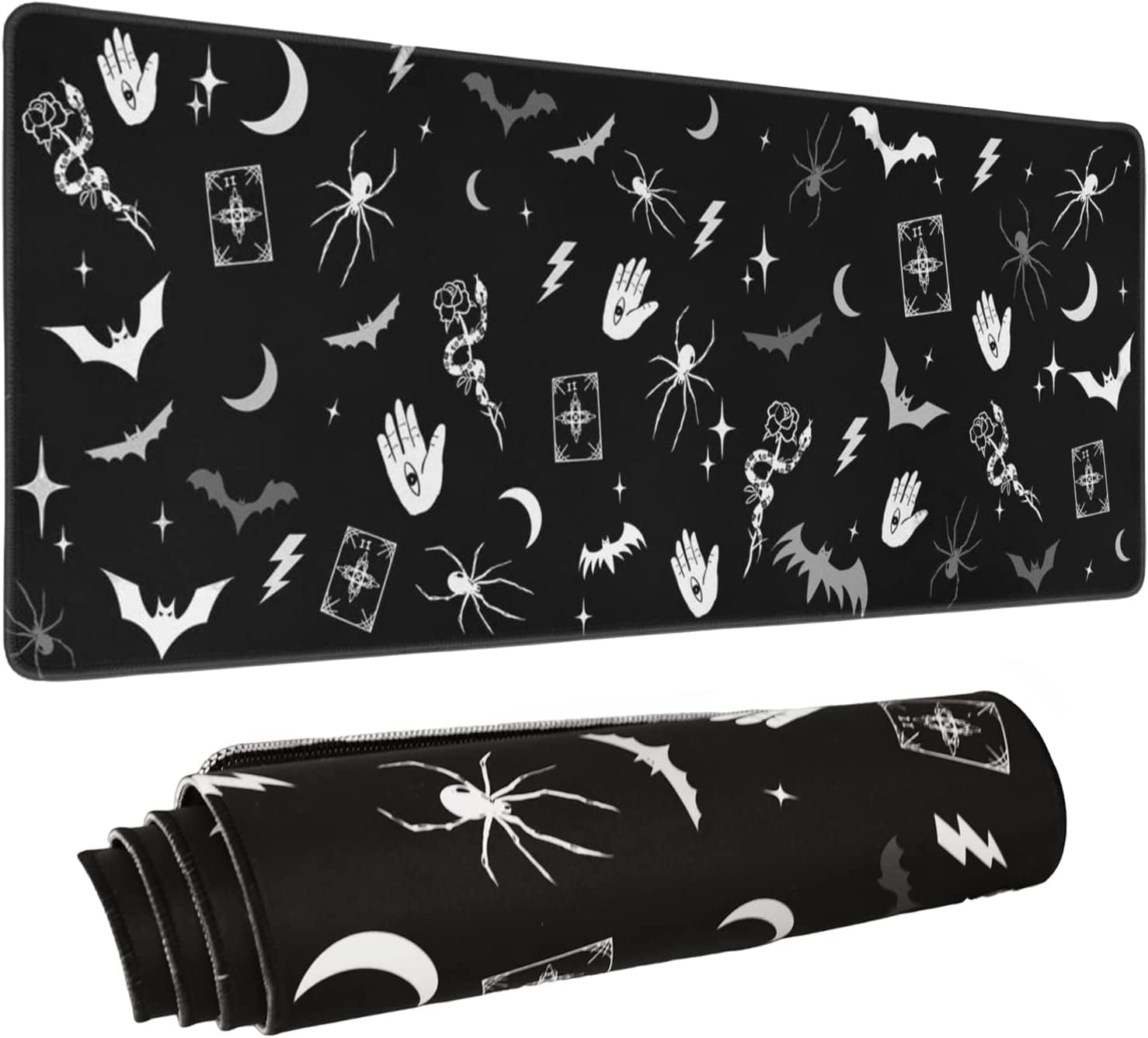 Goth Mouse Pad XL, Gothic Extended Large Gaming Mouse Pad, Black White ...