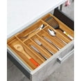 Bamboo Expandable Kitchen Drawer Organizer, Adjustable Utensil Holder ...
