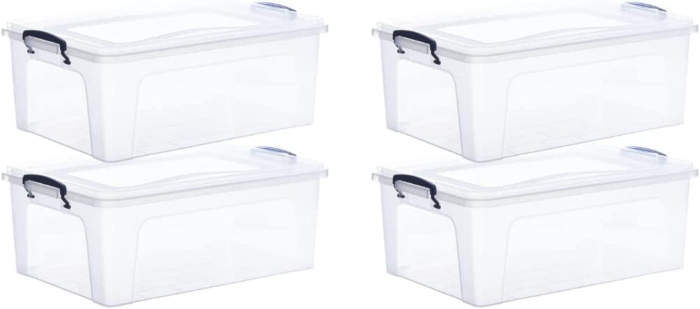 Superio Clear Plastic Storage Bins with Lids, 22 Quart (2 Pack ...