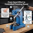 2 Ton Cast Iron Blue Manual Arbor Press, 15.35in×6.3in×17.32in Desktop ...