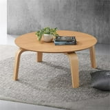 Omax Decor Mod Round Shape Mid-Century Wood Coffee Table in Oak ...