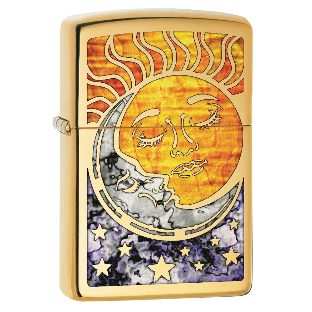 Zippo Lighter: Fusion Sun and Moon - High Polish Brass 78780 - Walmart ...