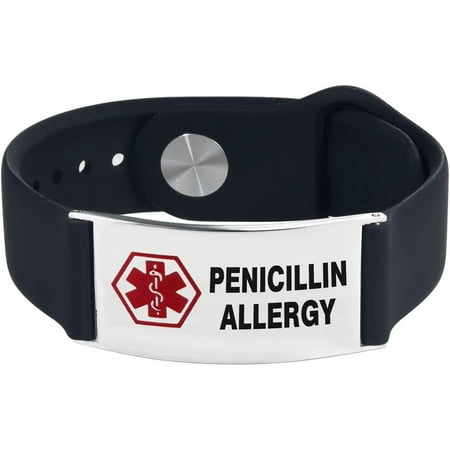 HSHDLDF Red Medical Alert ID Bracelet for Mens Women Emergency First ...