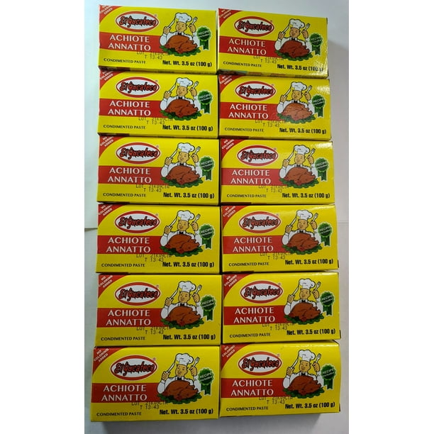 El Yucateco Achiote (Annato) condimented paste, Net. Wt. 3.5 oz (100 g ...