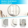 Emma + Oliver Black 30" Round Metal Wall Mounted Mirror with Oxidized ...