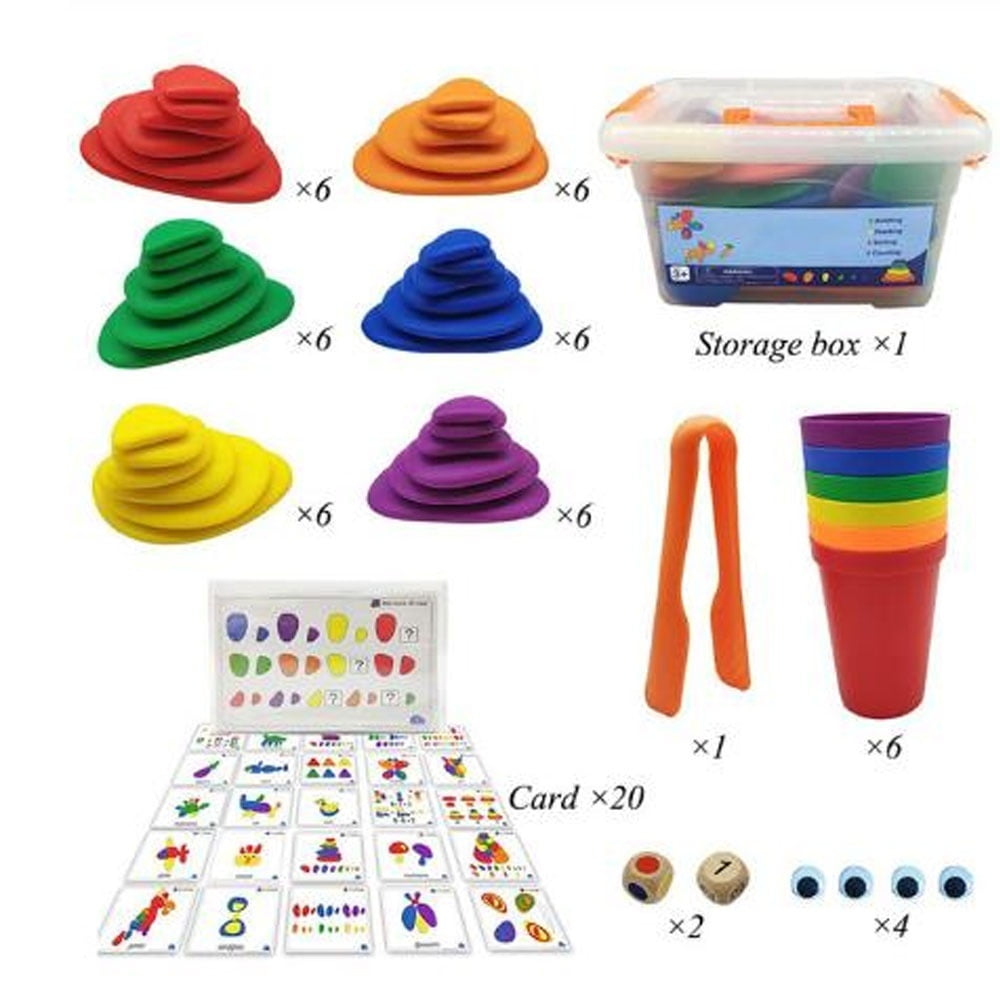 2020 New 69Pcs Rainbow Pebbles Educational Toys Creative Multicolor ...